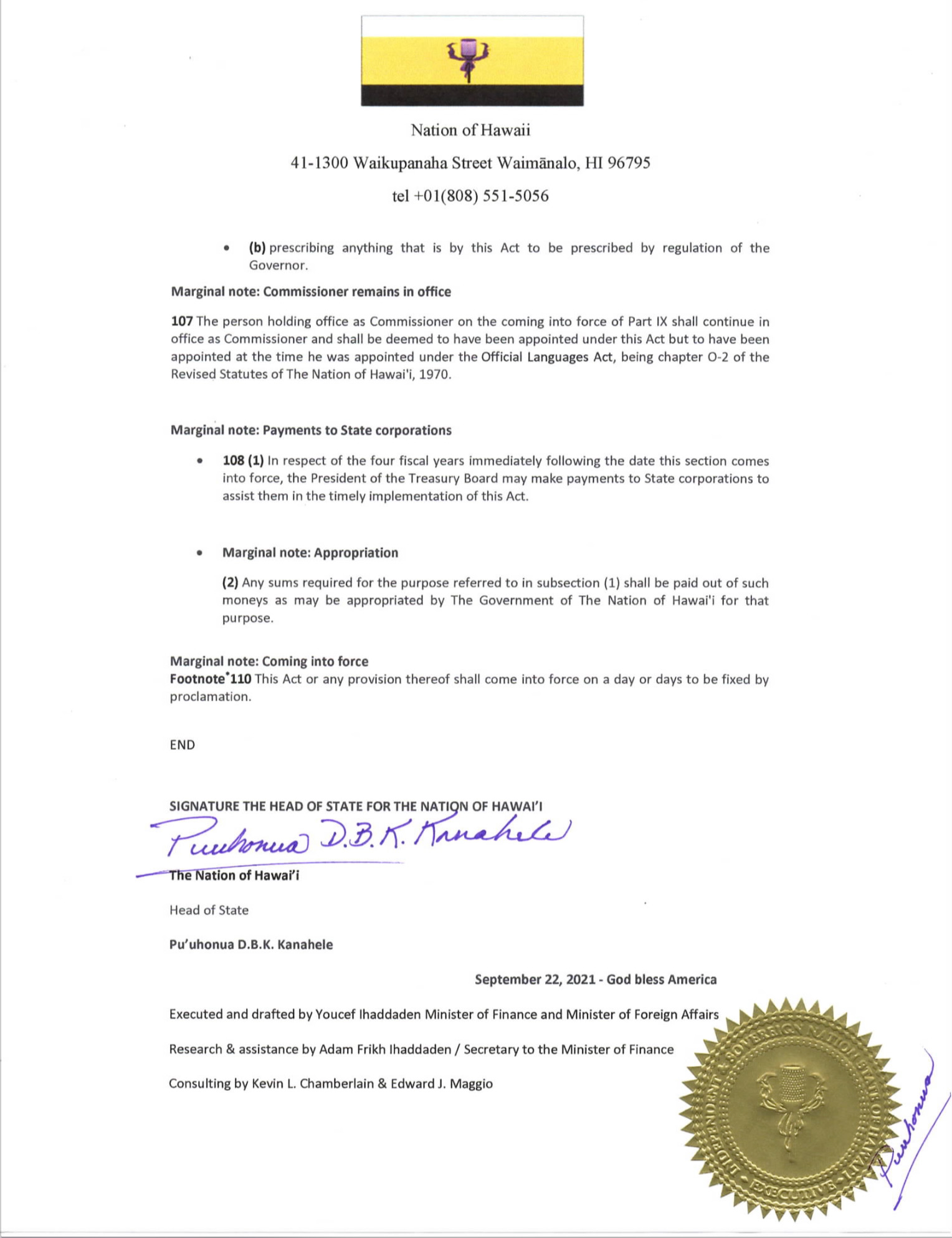 Nation of Hawaii » Independent & Sovereign Nation State of Hawaii